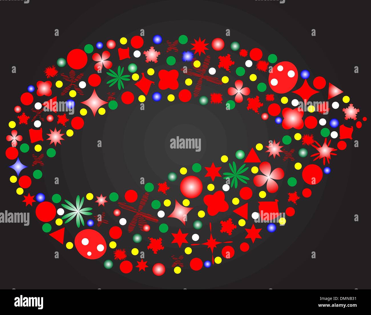 lips of flowers isolated on black background Vector Stock Vector Image ...