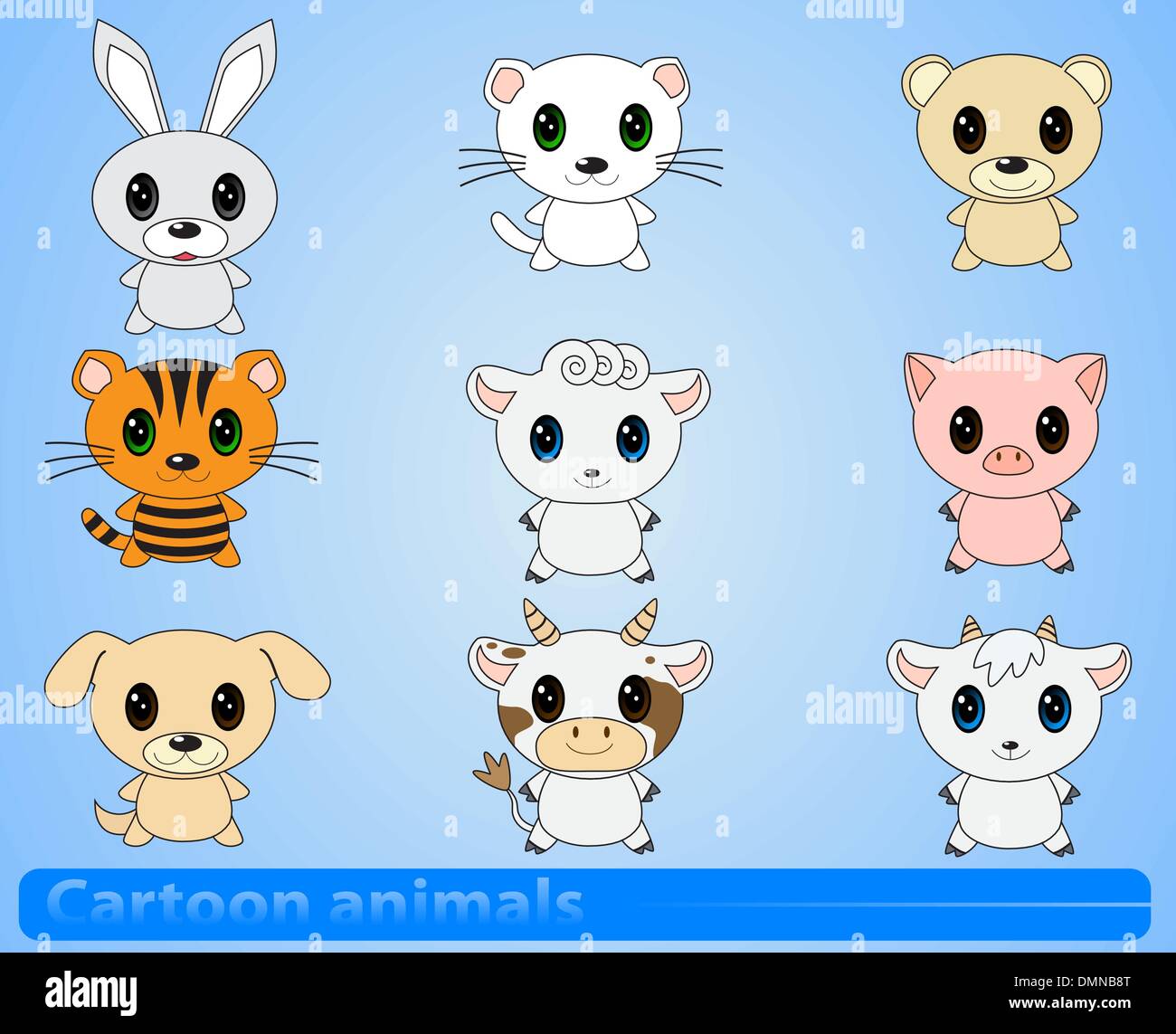 set of cartoon animals Stock Vector Image & Art - Alamy