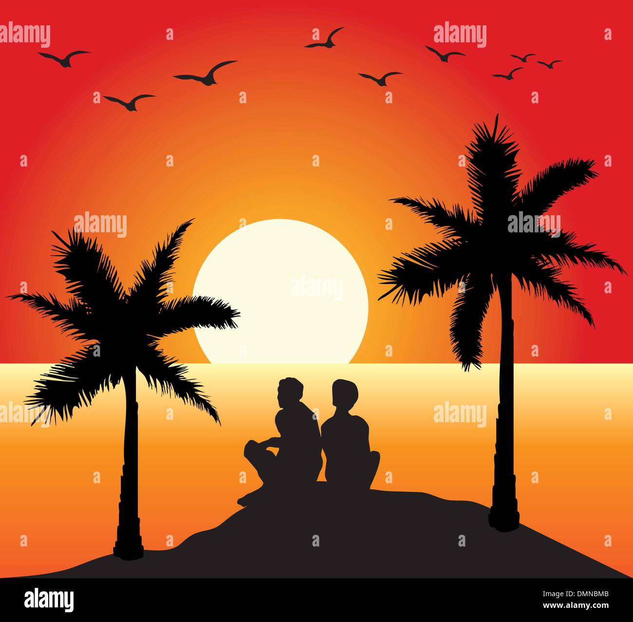 Romance couple evening Stock Vector Images - Alamy