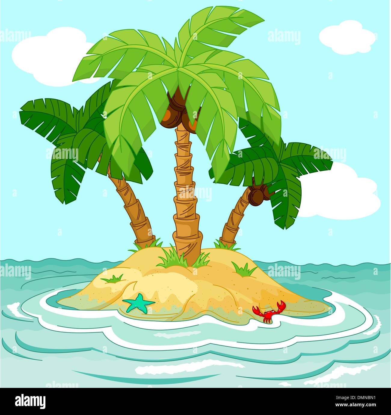 Beautiful desert oasis landscape Stock Vector Images - Alamy
