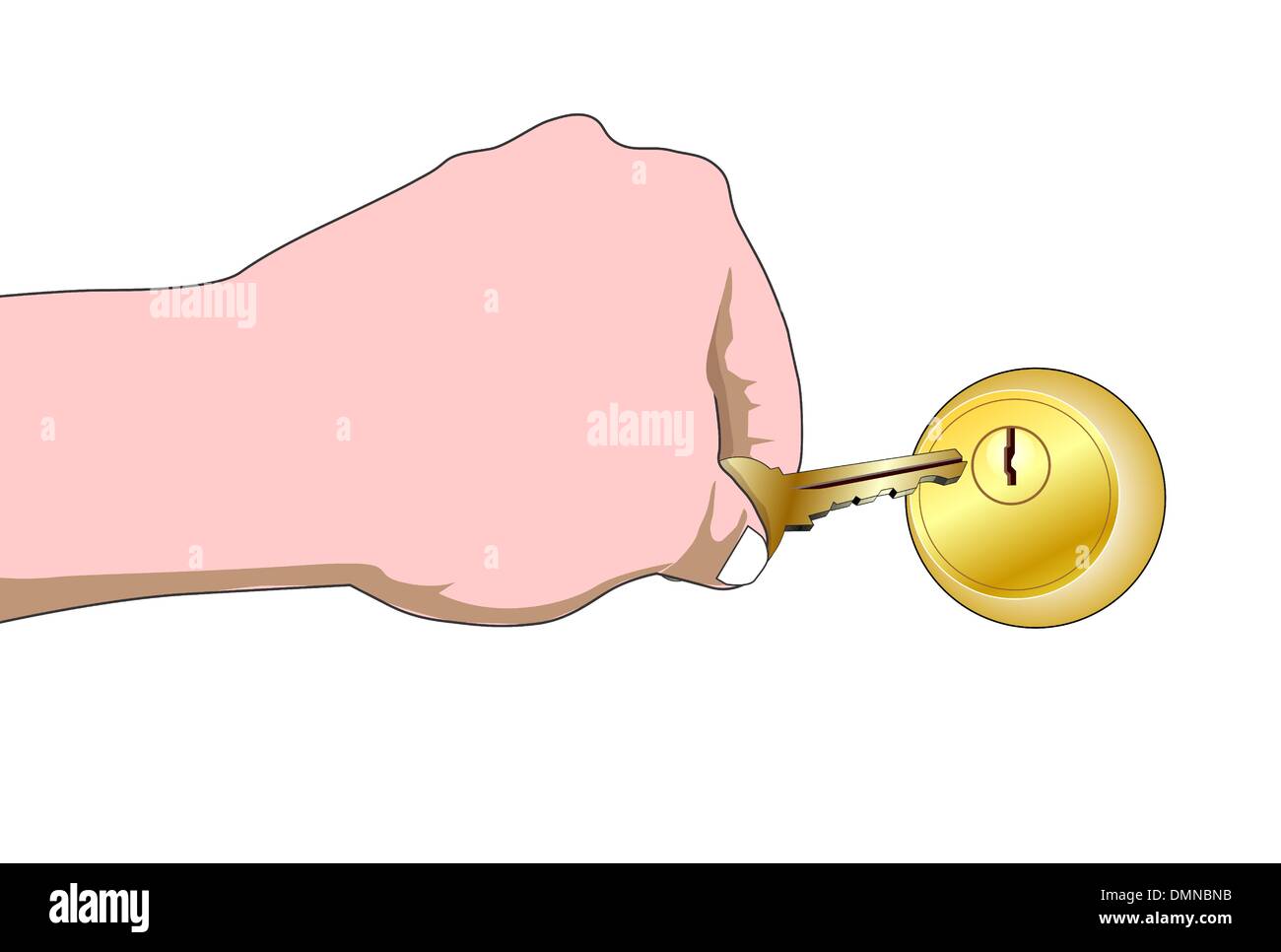 Set lock unlock hand Stock Vector Images - Alamy