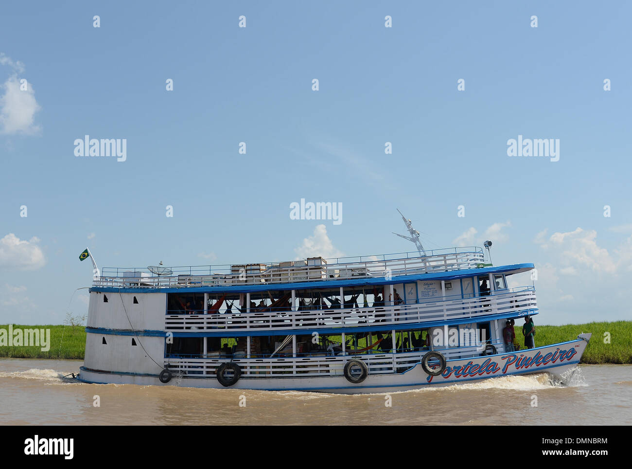 Manaus, Brazil. 11th Dec, 2013. A typical Amazon ferry equipped with ...