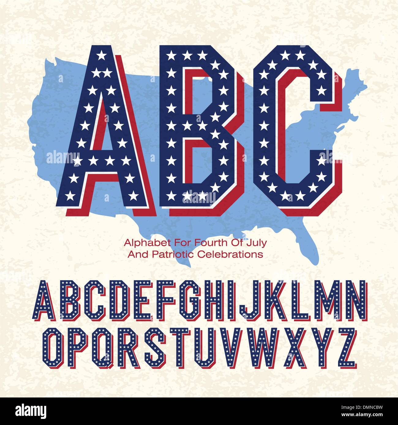 Alphabet For Fourth Of July And Patriotic Celebrations. Vector Stock ...