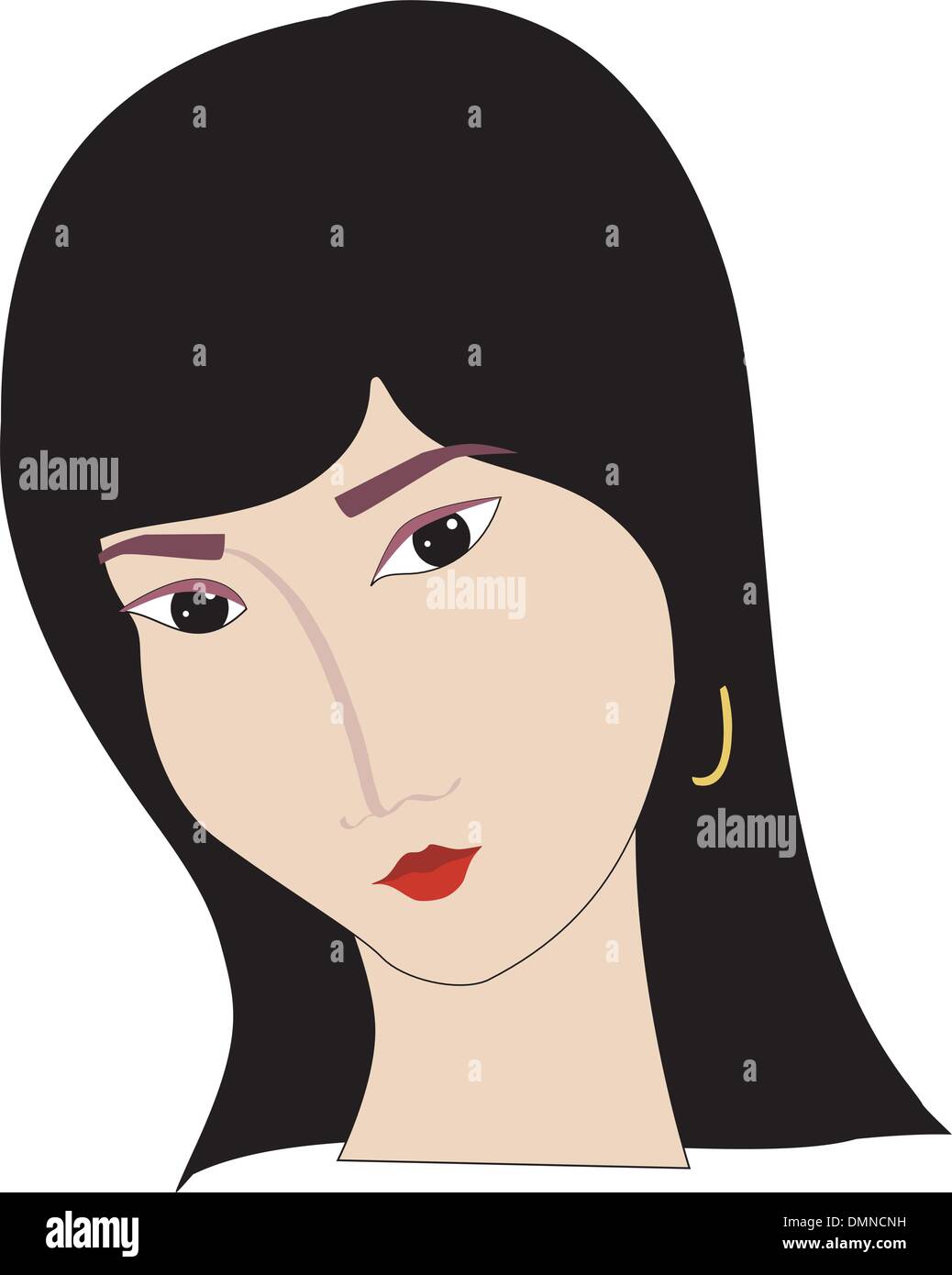 Asian young girl portrait Stock Vector Images - Alamy