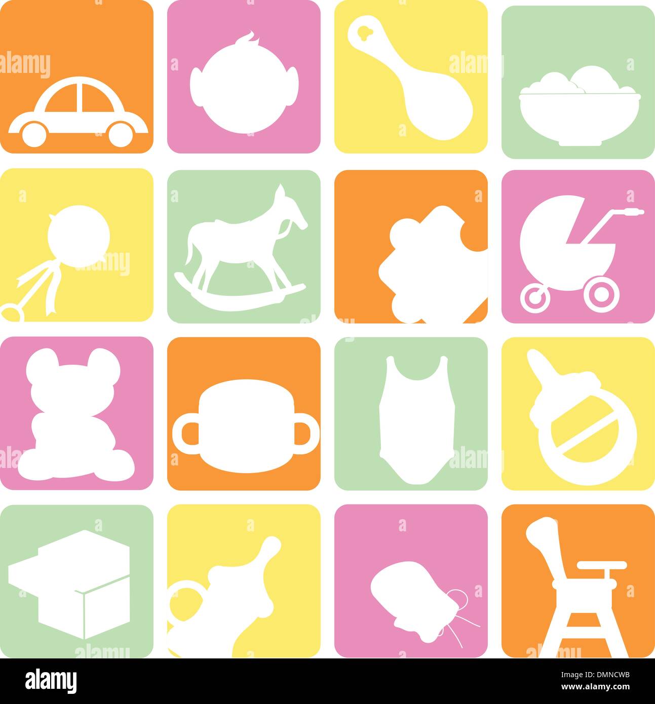 Baby bowl spoon and cup Stock Vector Images - Alamy