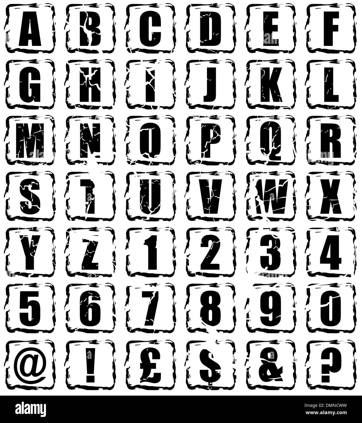 Set old style alphabet letters Black and White Stock Photos & Images ...