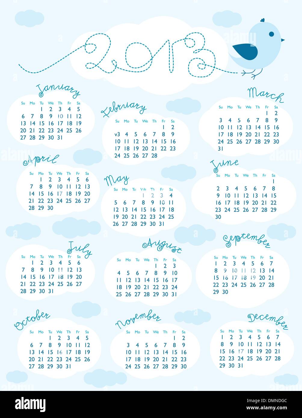 2013 calendar Stock Vector Images - Alamy