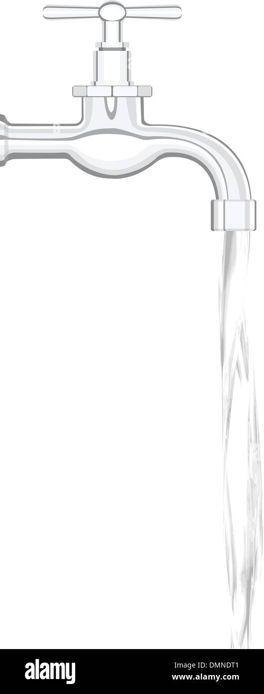 Flowing running faucet water Stock Vector Images - Alamy