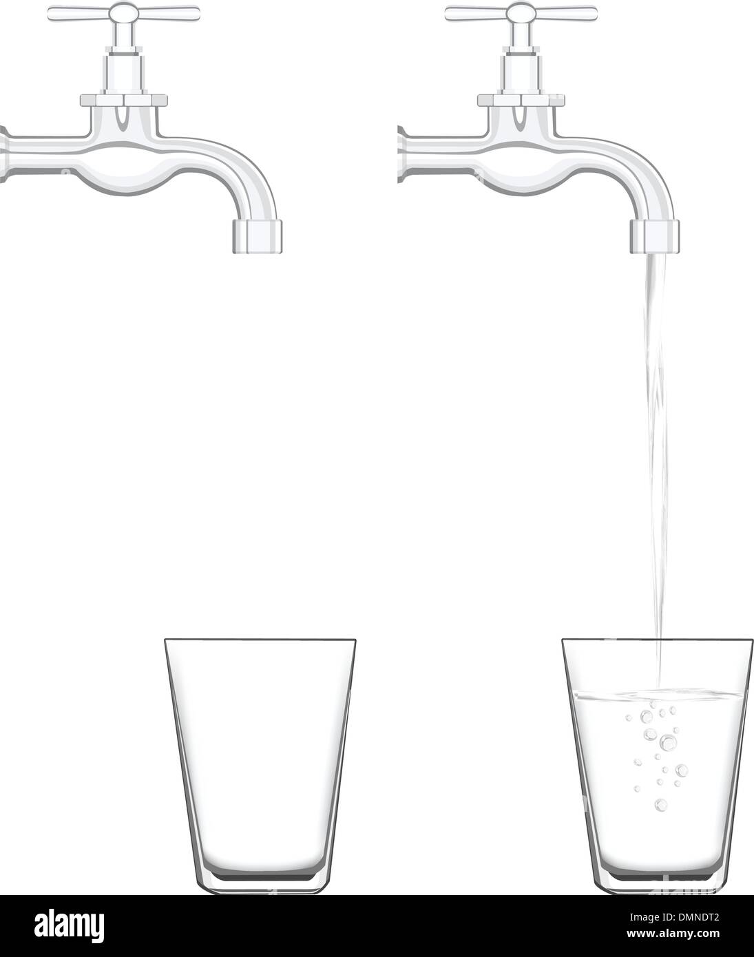 Drinking water tap into glass Stock Vector Images - Alamy