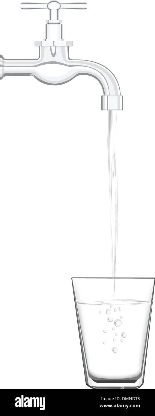 Drinking water tap into glass Stock Vector Images - Alamy