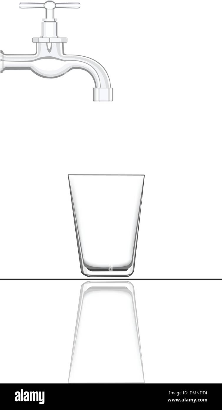 Drinking water tap into glass Stock Vector Images - Alamy