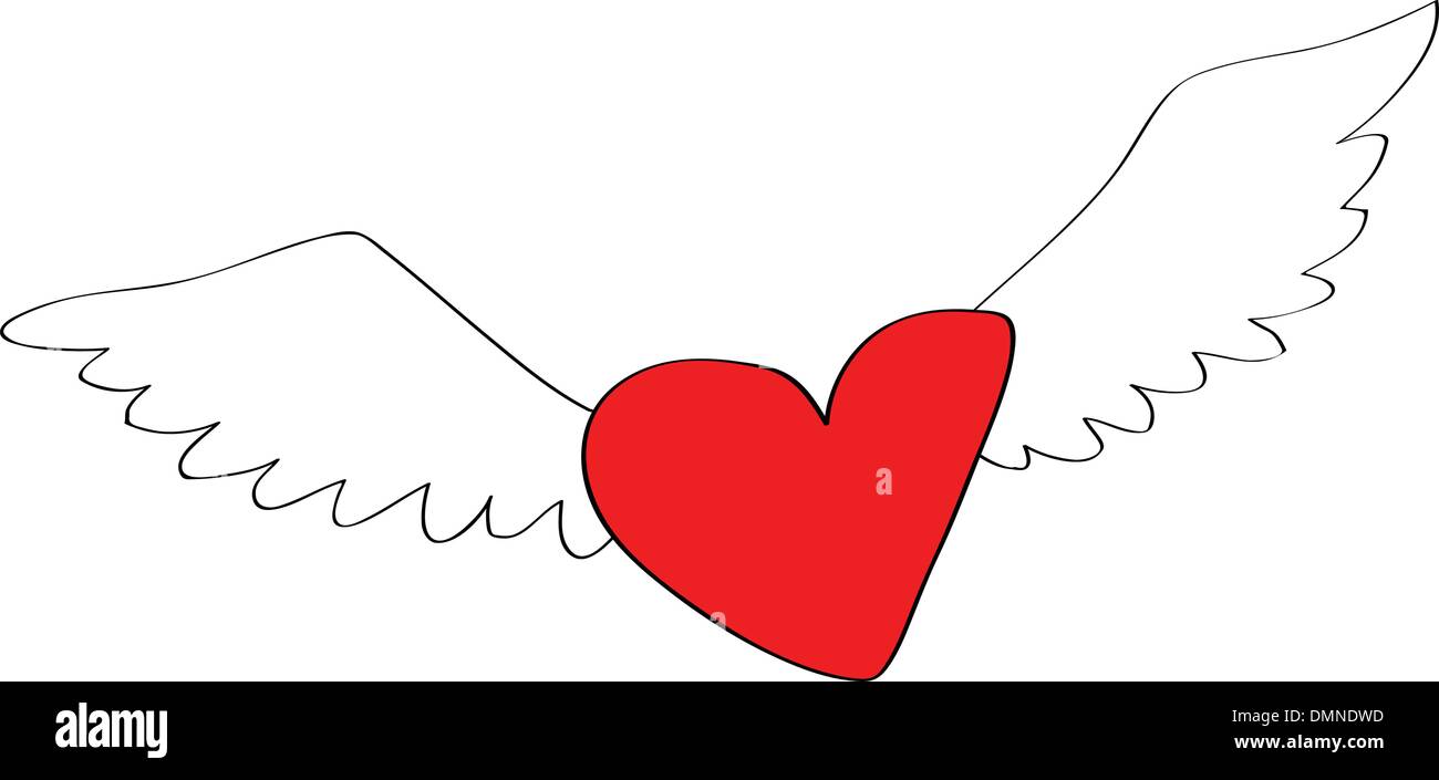 angel heart cartoon Stock Vector Image & Art - Alamy