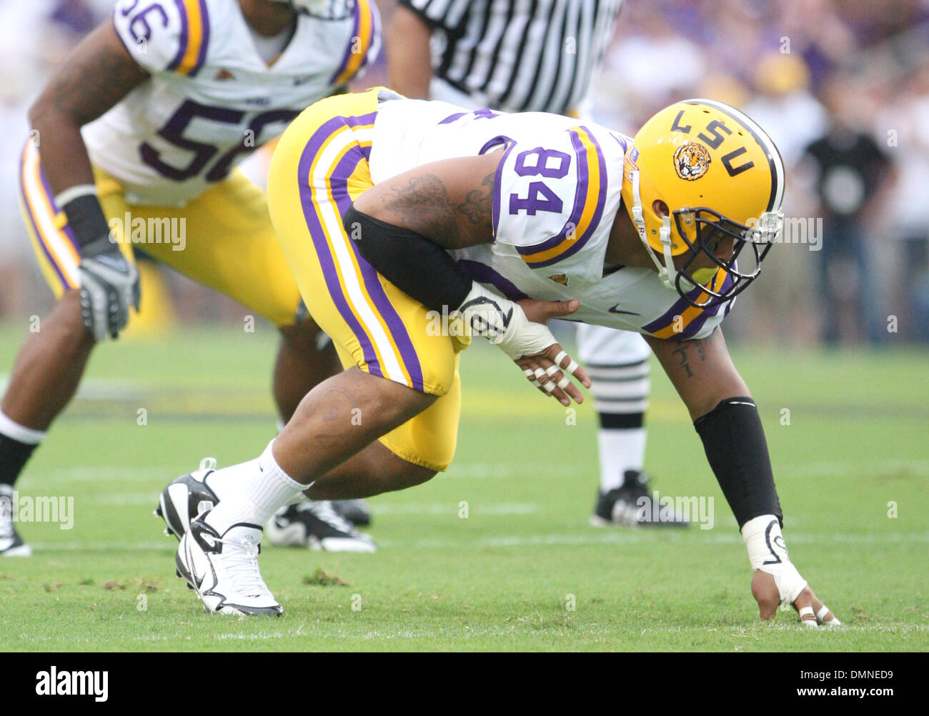 12 September 2009: LSU defensive lineman Rahim Alem (84) lines up for ...