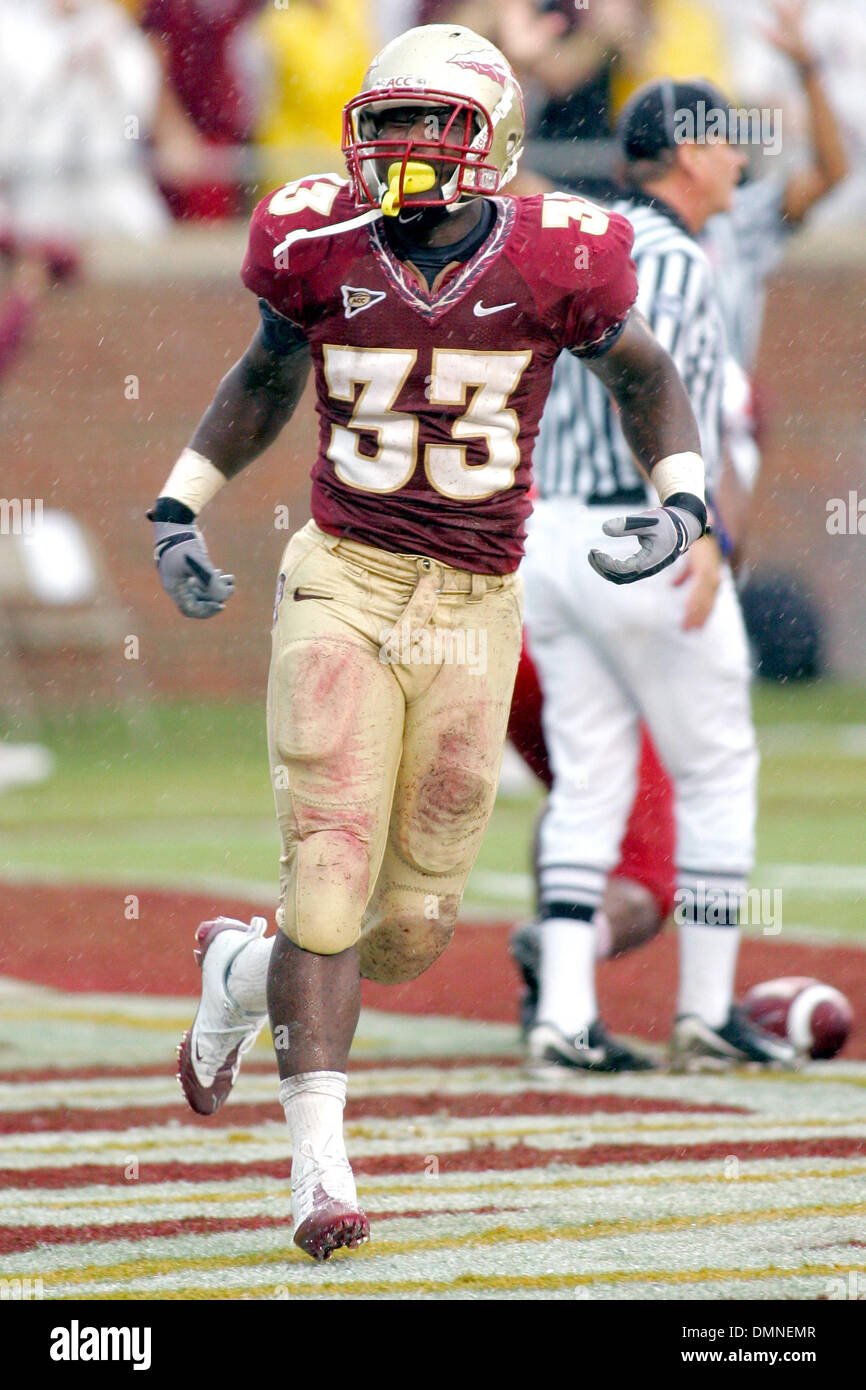 12 September 2009: .Florida State running back Ty Jones celebrates ...