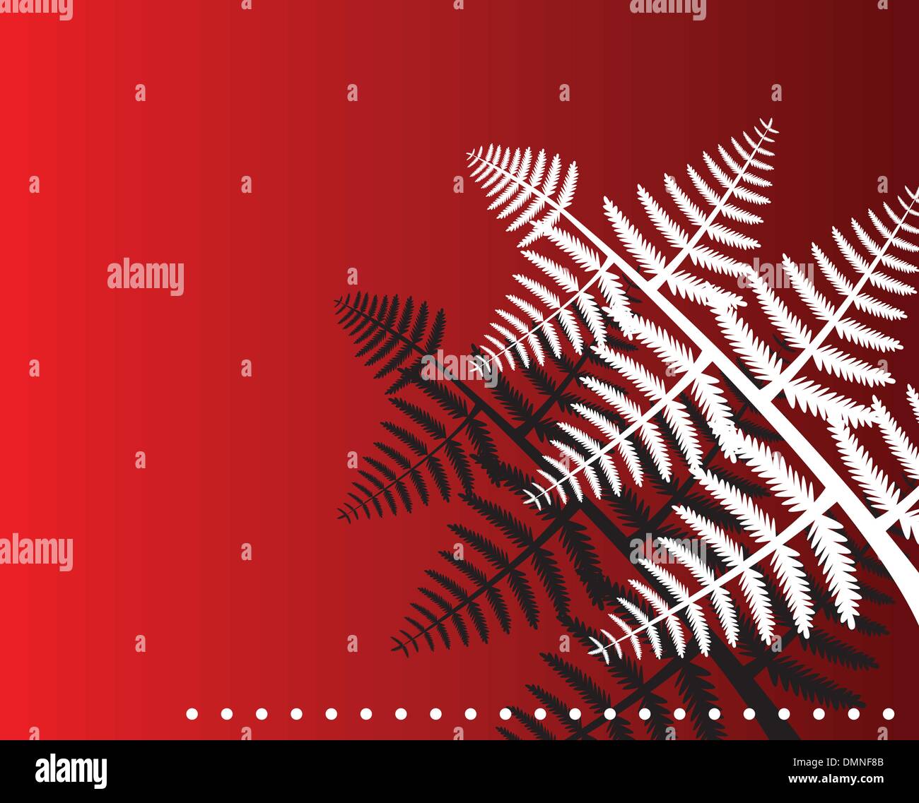 vector fern leaves on red background Stock Vector Image & Art - Alamy