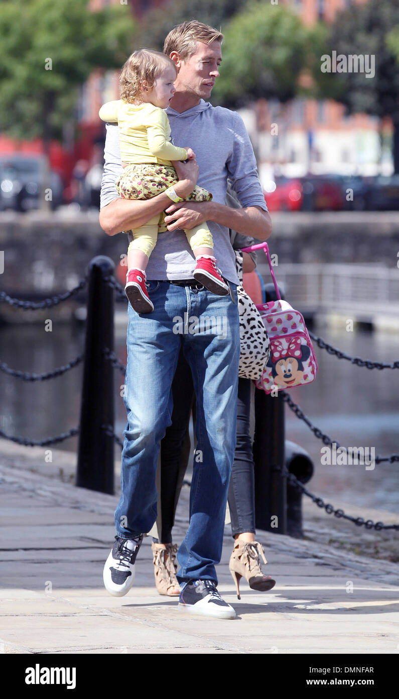 Peter Crouch and Abbey Clancy aka Abigail Clancy take baby Sophia for a ...