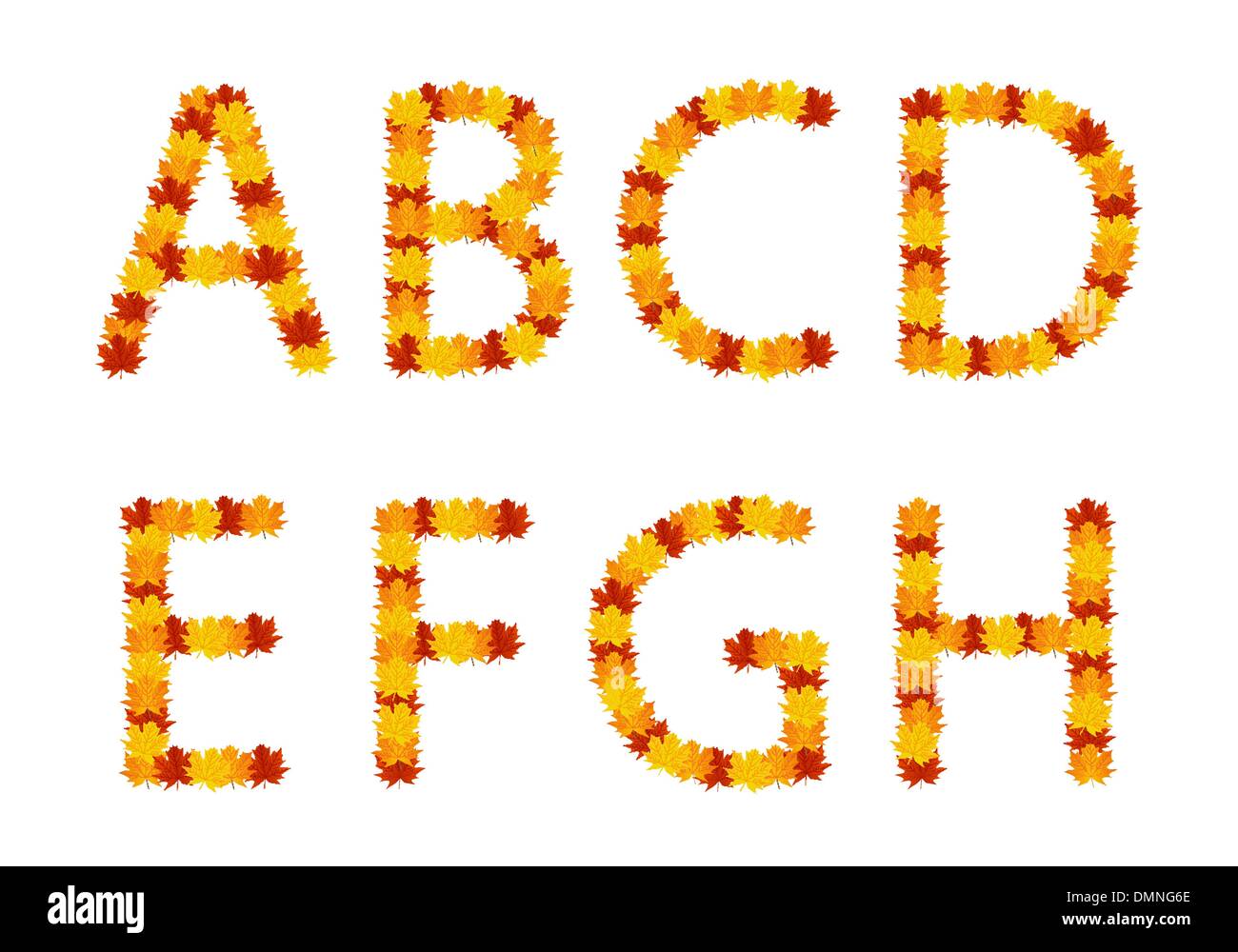 Autumn leaves alphabet letters Stock Vector Image & Art - Alamy