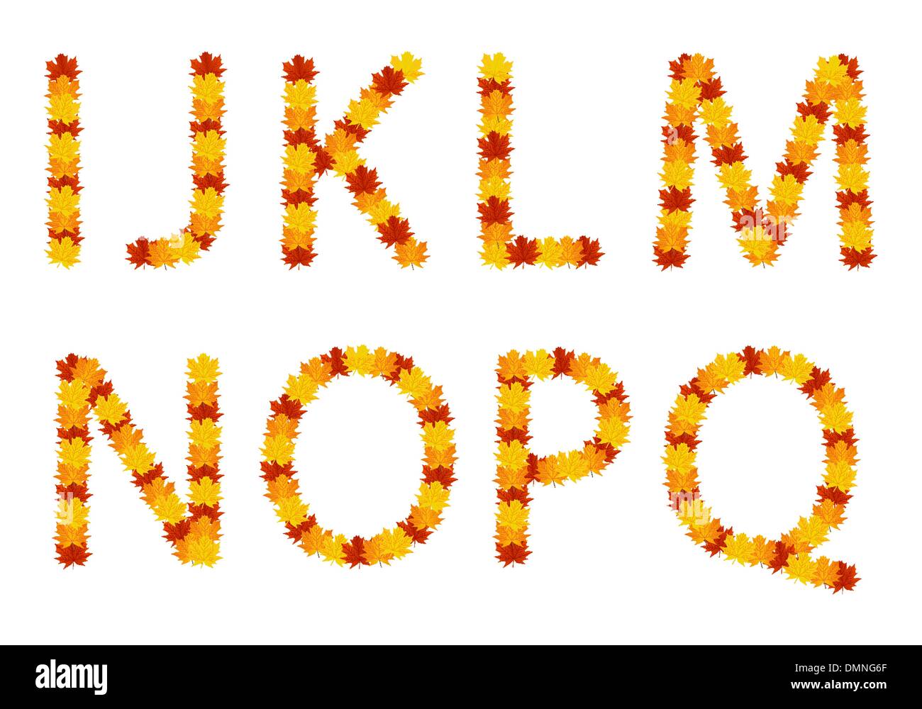 Autumn leaves alphabet letters Stock Vector Image & Art - Alamy