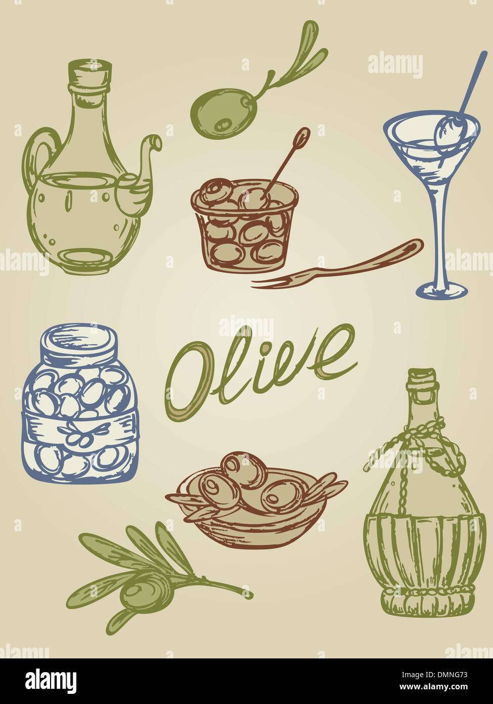 retro olive icons Stock Vector Image & Art - Alamy
