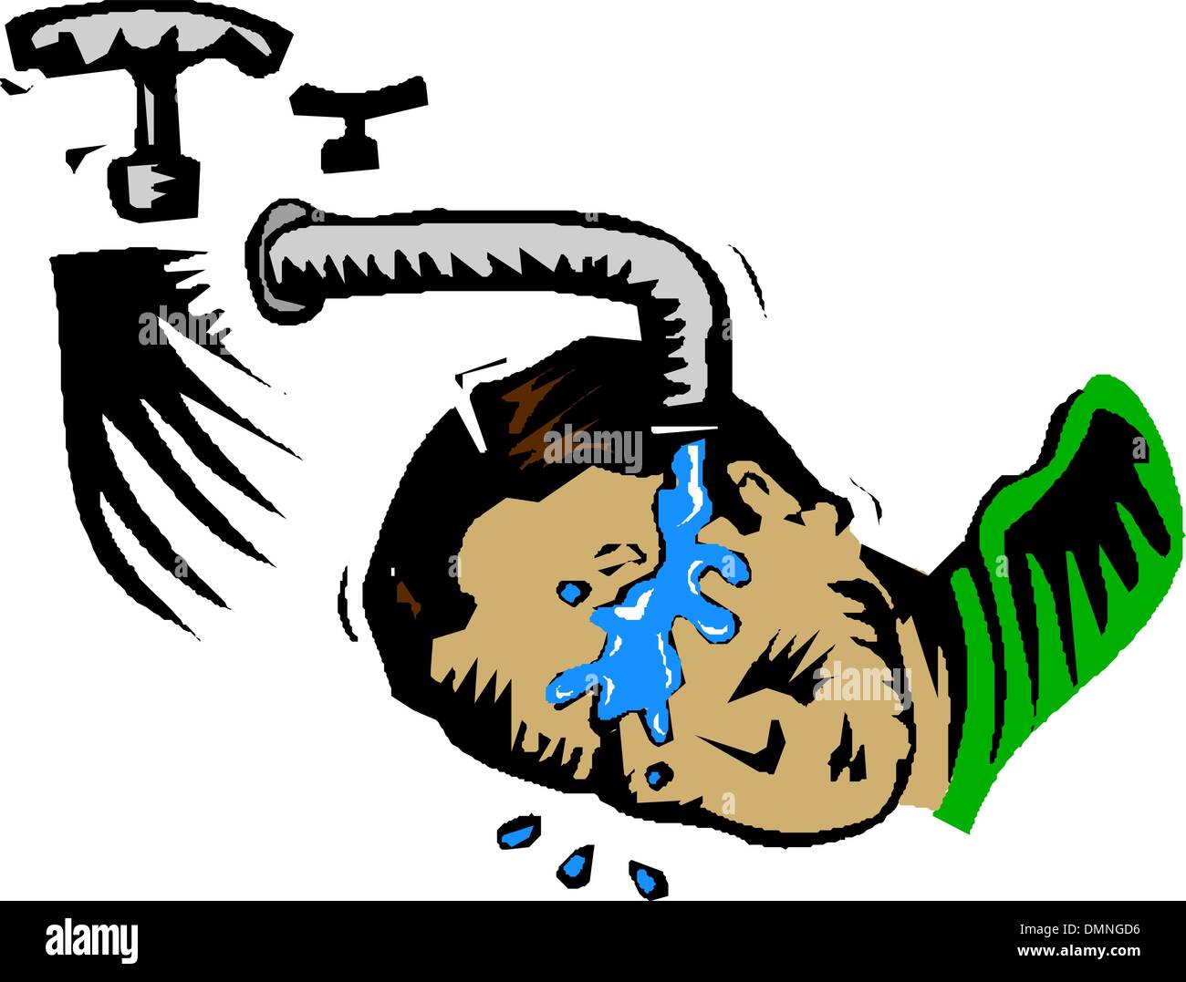 Water tap glass hand Stock Vector Images - Alamy