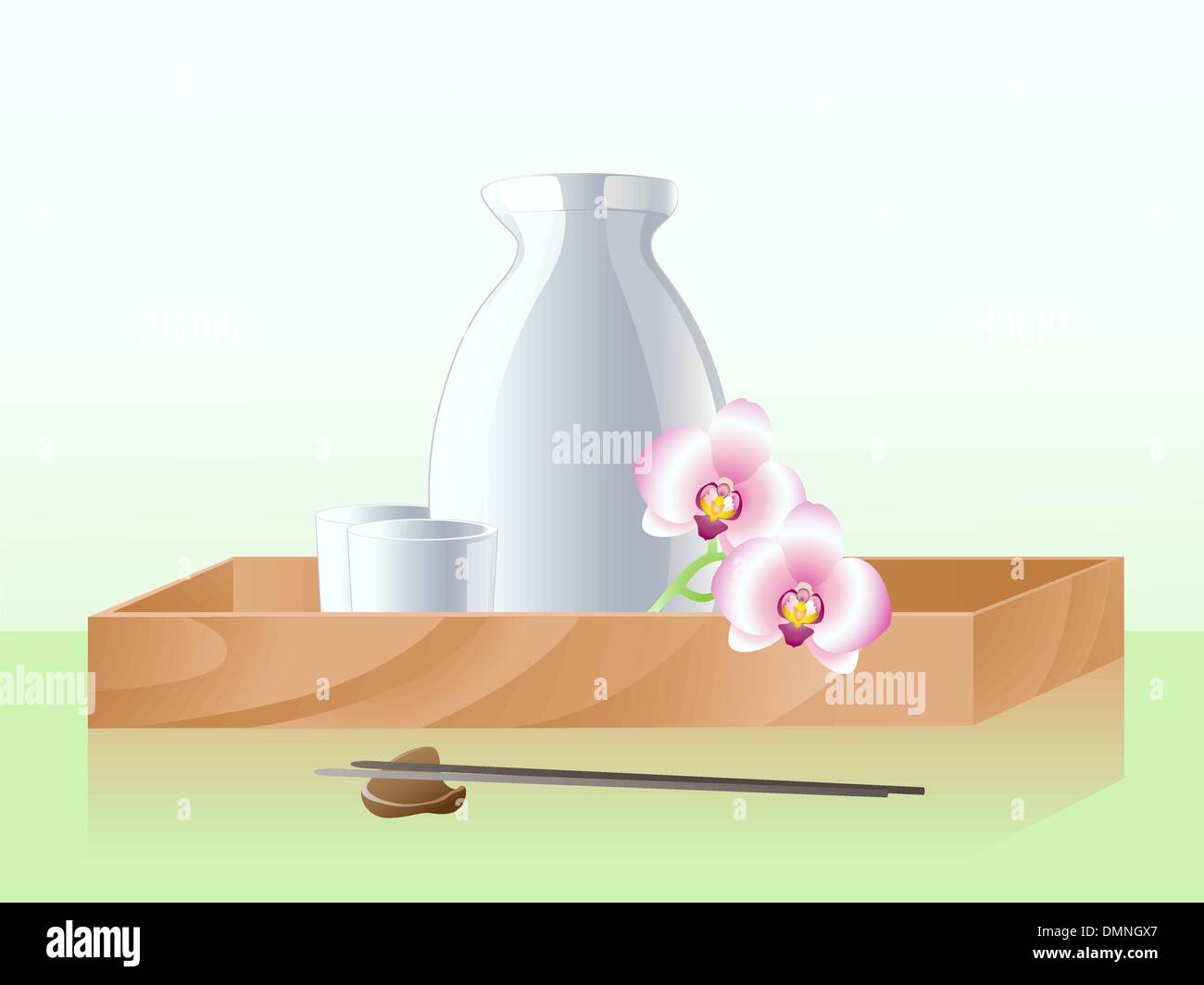 Wooden sake cup Stock Vector Images - Alamy