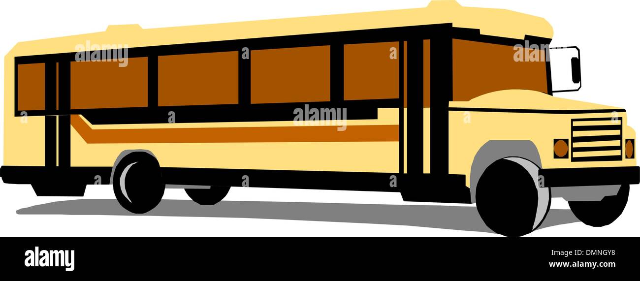 Yellow school bus. Vector illustration Stock Vector Image & Art - Alamy
