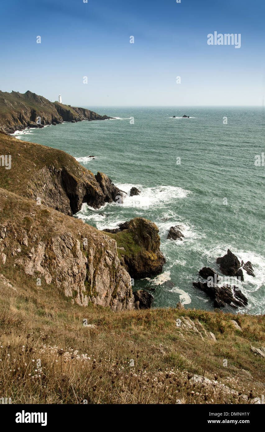 Start Point lighthouse landscape in Cornwall England Stock Photo - Alamy