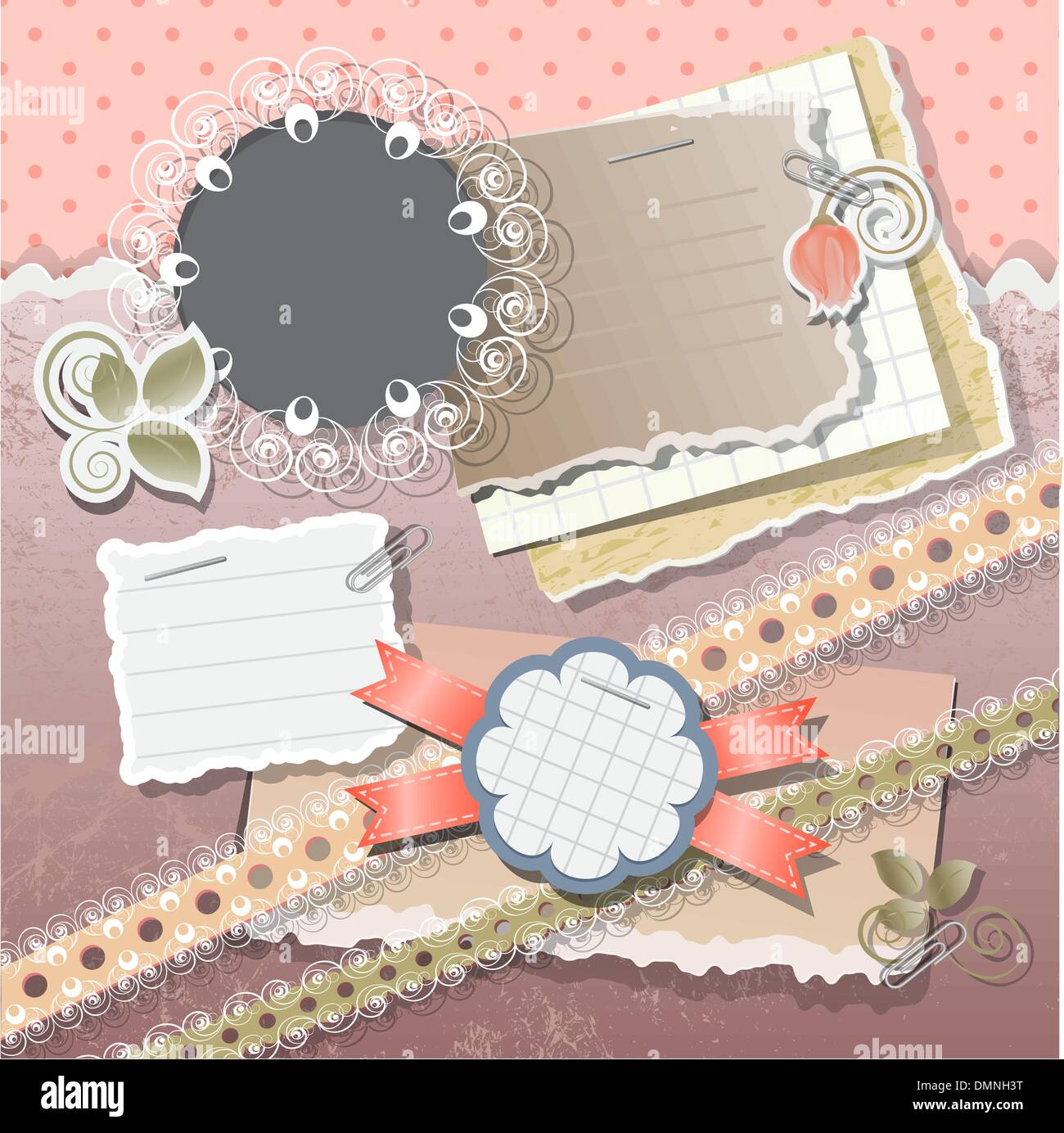 Scrapbook paper group Stock Vector Images - Alamy