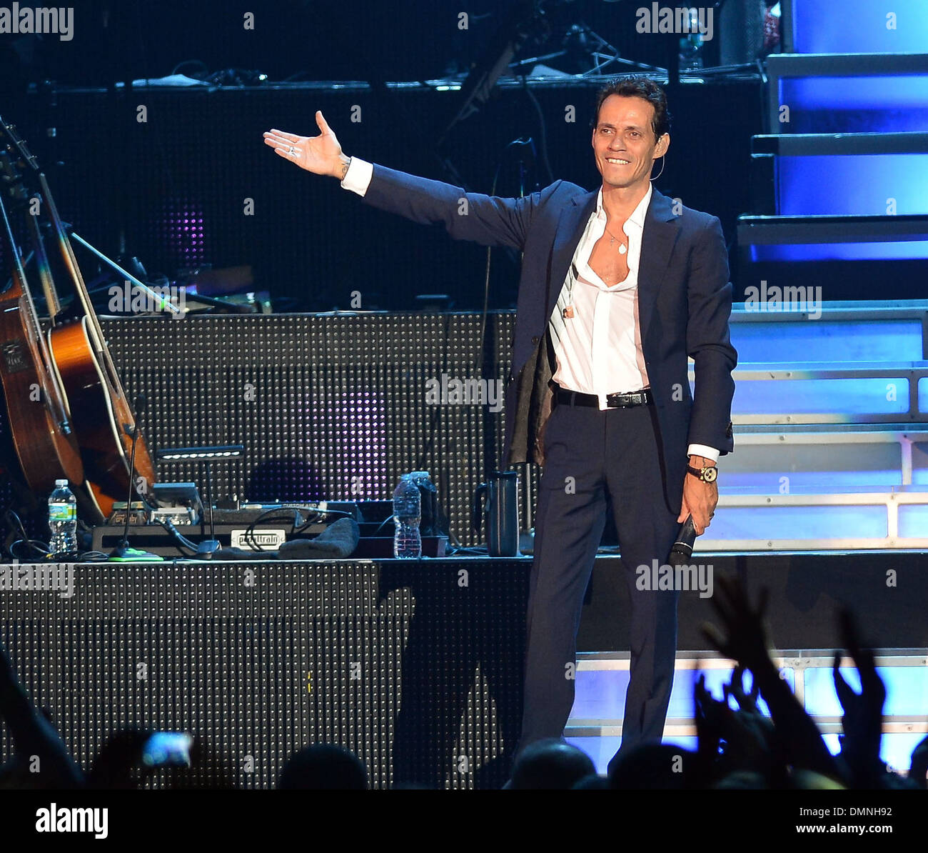 Marc Anthony performing live during Gigant3s Gira 2012 concert tour ...
