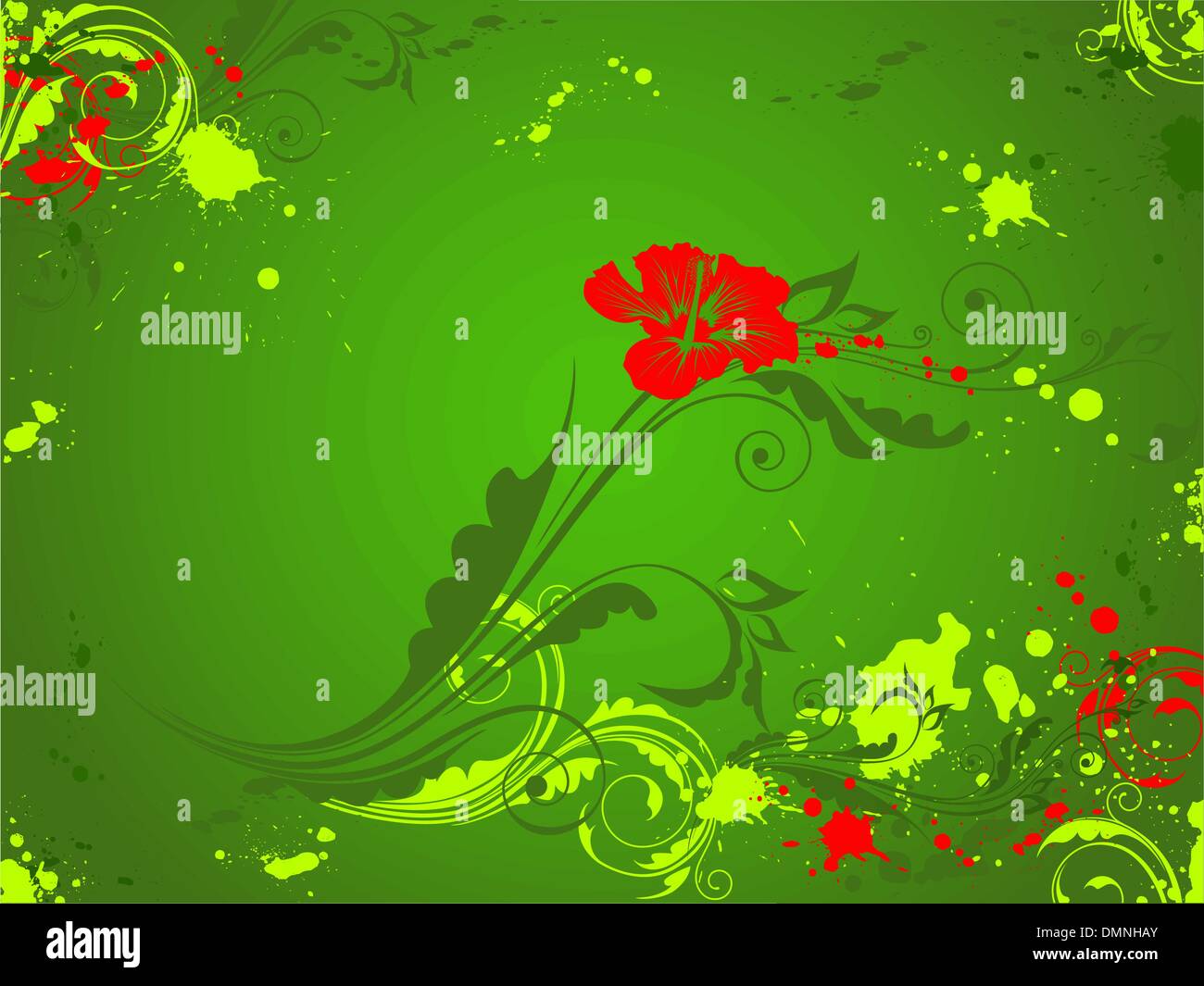 green background with red flower Stock Vector Image & Art - Alamy