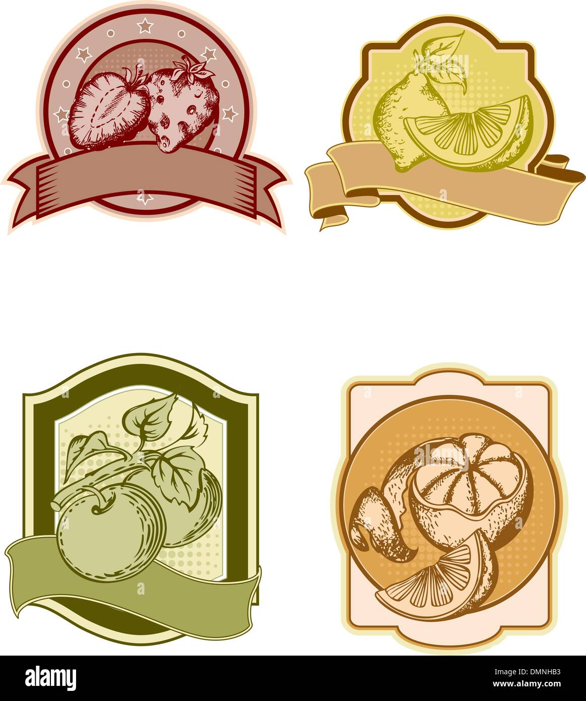 Vintage strawberry labels Stock Vector Images - Alamy