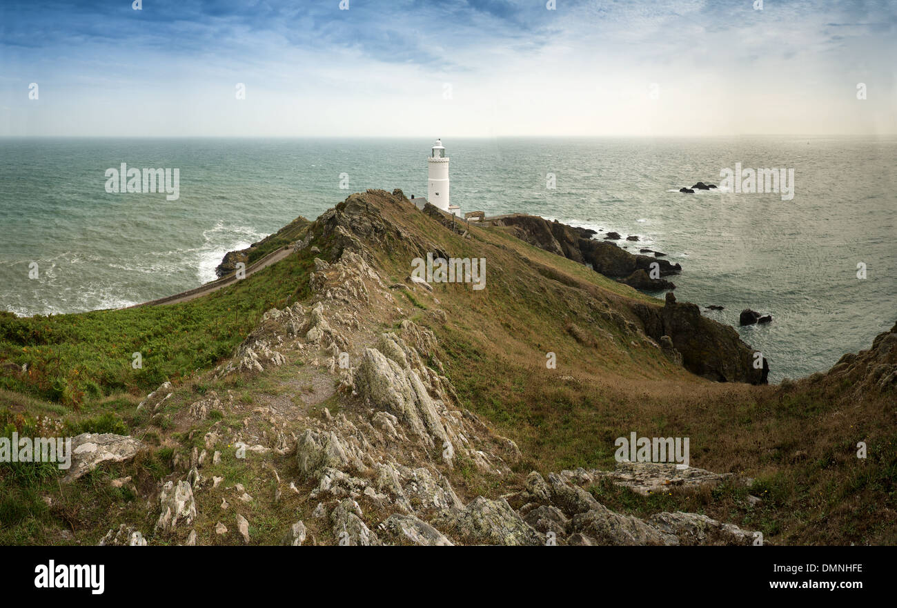 Start Point lighthouse landscape in Cornwall England Stock Photo - Alamy