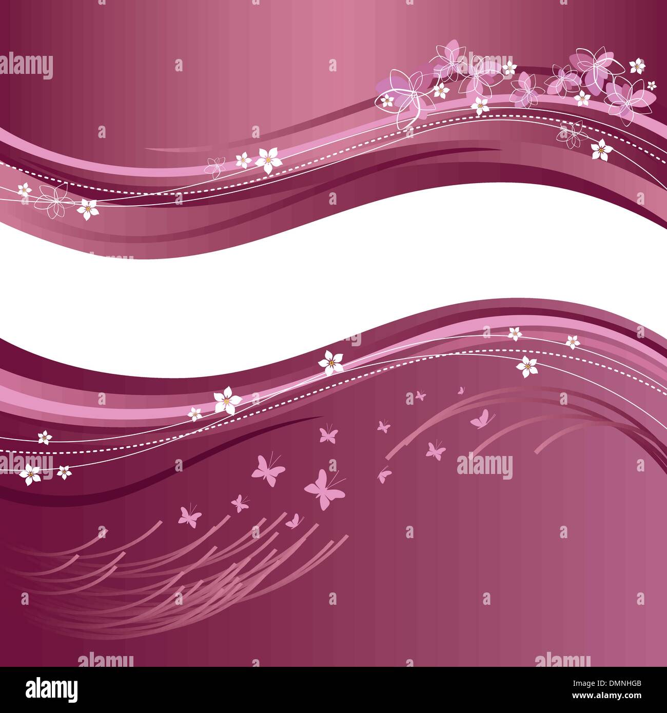 Pink vector flowers swirls border hi-res stock photography and images ...