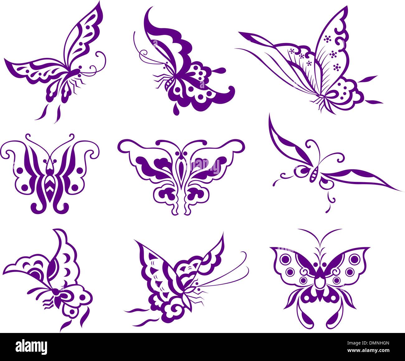 Japanese butterfly art Stock Vector Images - Alamy