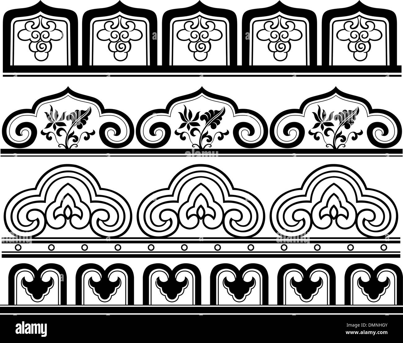 Embroidery floral pattern Black and White Stock Photos & Images - Alamy