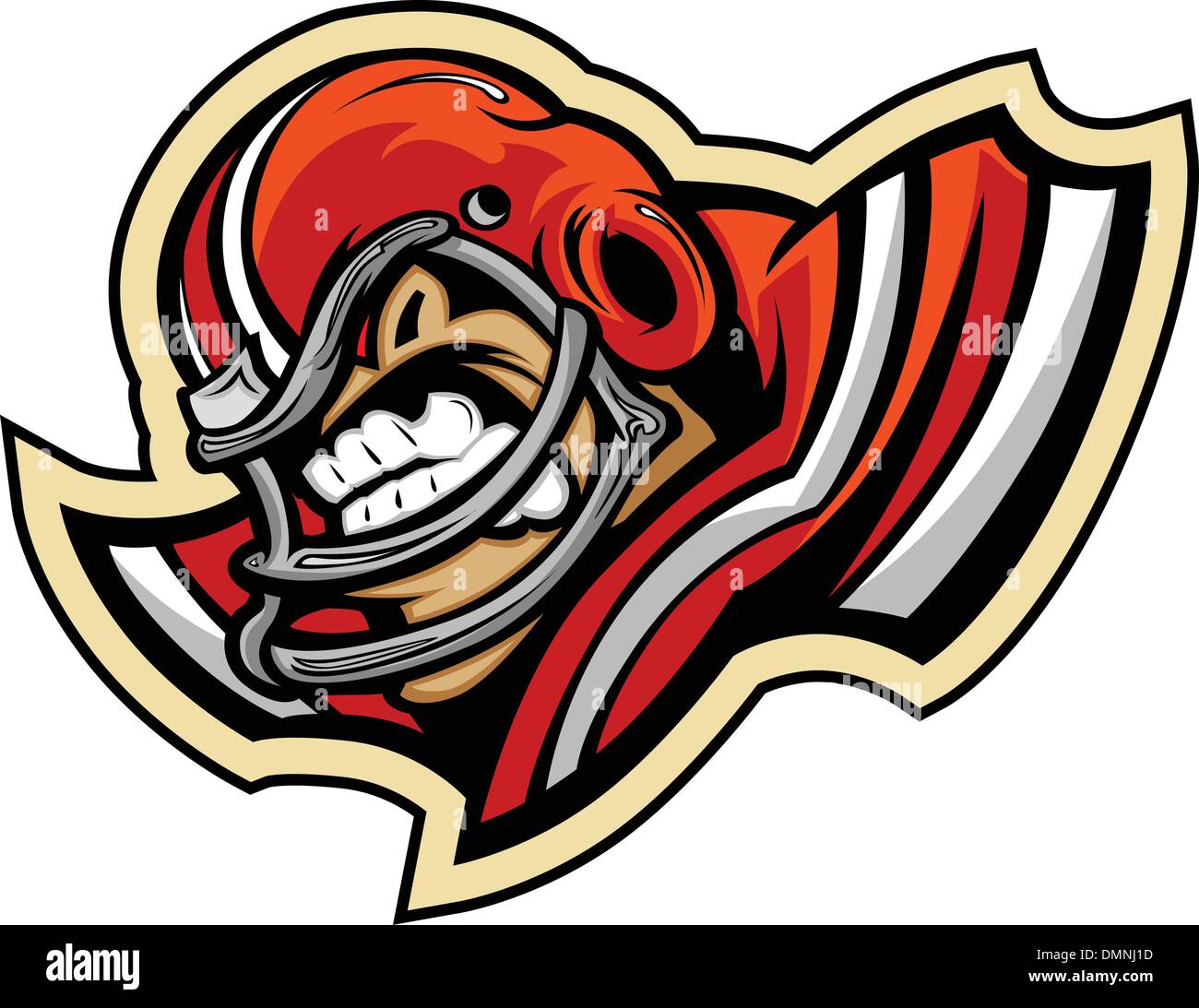 Football Player Mascot Wearing Helmet Vector Illustration Stock Vector ...