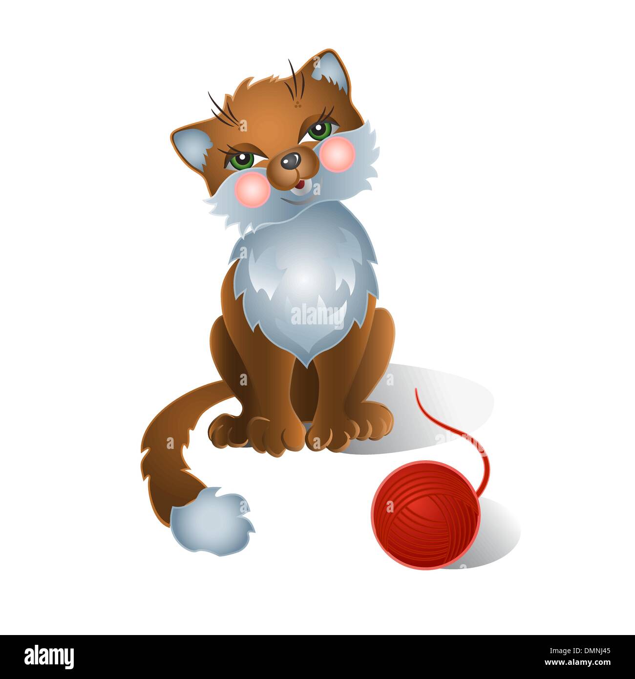 Cartoon illustration funny cat ball Stock Vector Images - Alamy