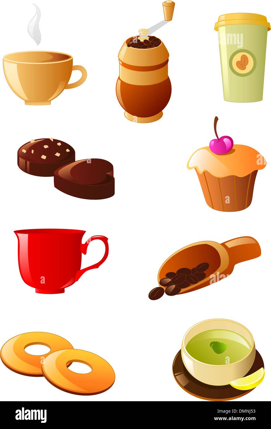 Cup hot coffee dessert Cut Out Stock Images & Pictures - Alamy
