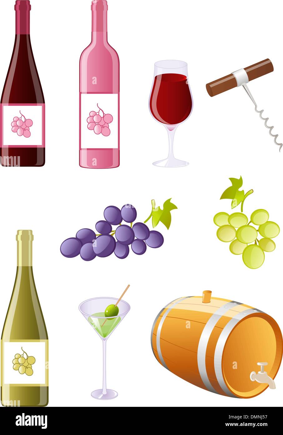 Wine bottle grapes glass Stock Vector Images - Alamy