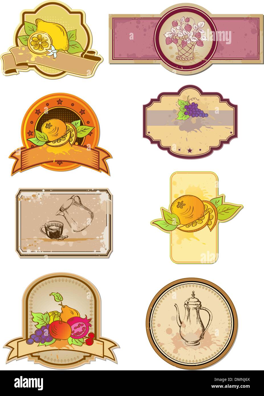 Food sticker template Stock Vector Images - Alamy