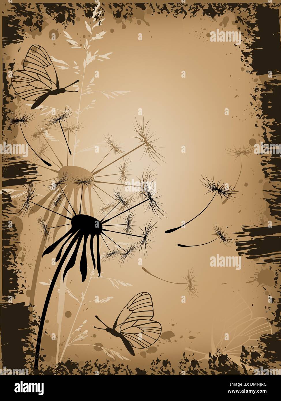 grunge floral background Stock Vector Image & Art - Alamy