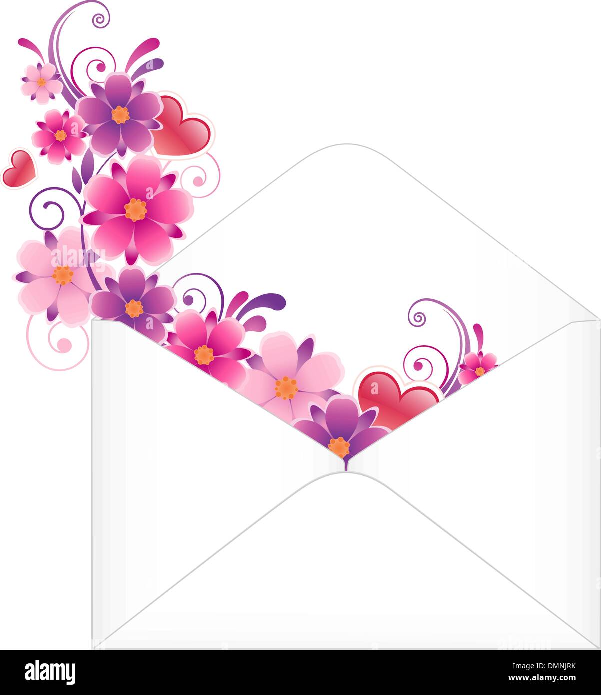 envelope with flowers Stock Vector Image & Art - Alamy