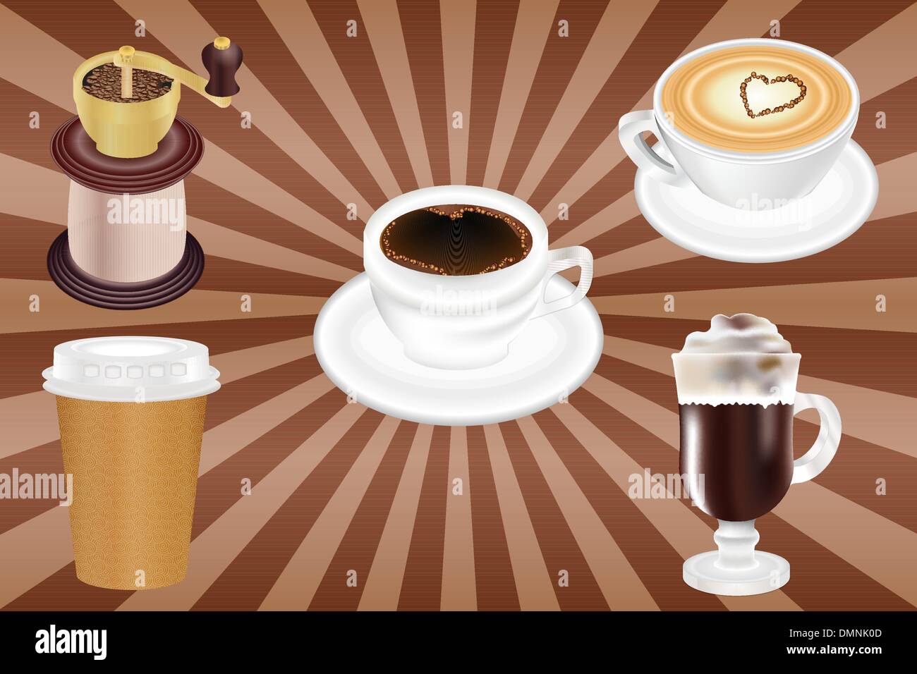 Espresso cups coffee beans Stock Vector Images - Alamy