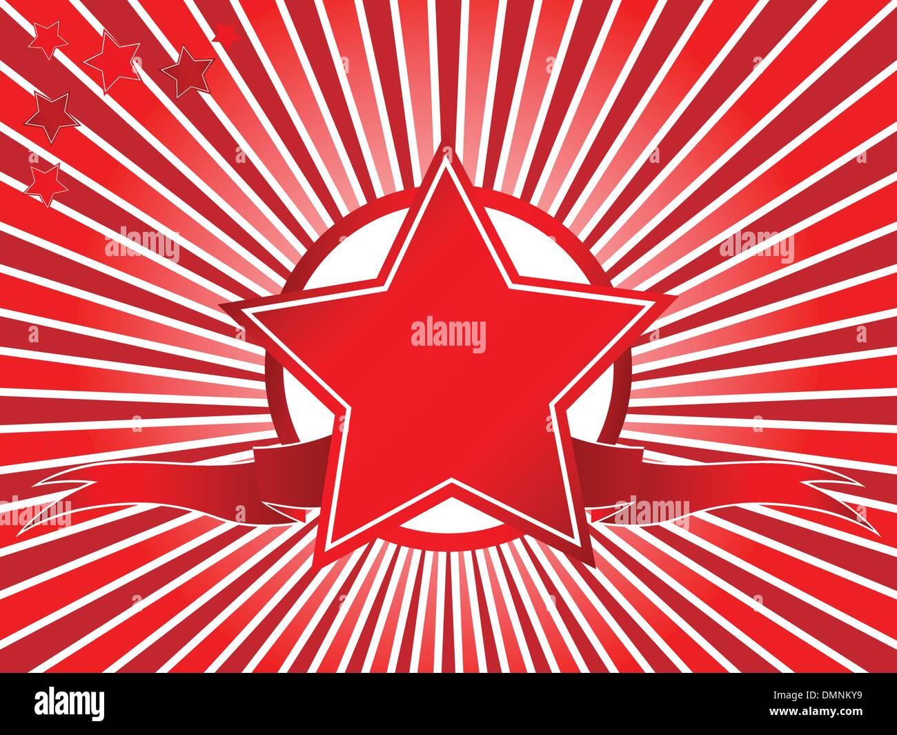 Red Star and Ribbon Stock Vector Image & Art - Alamy