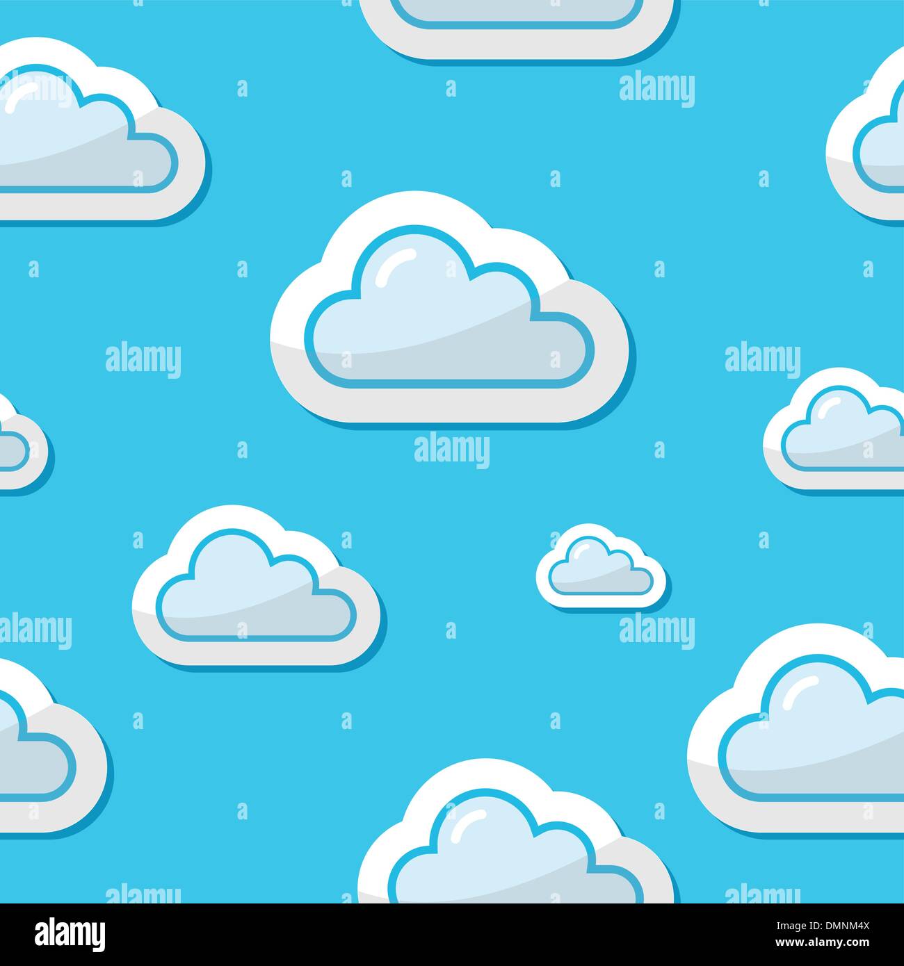 Seamless clouds on blue sky background, pattern Stock Vector Image ...