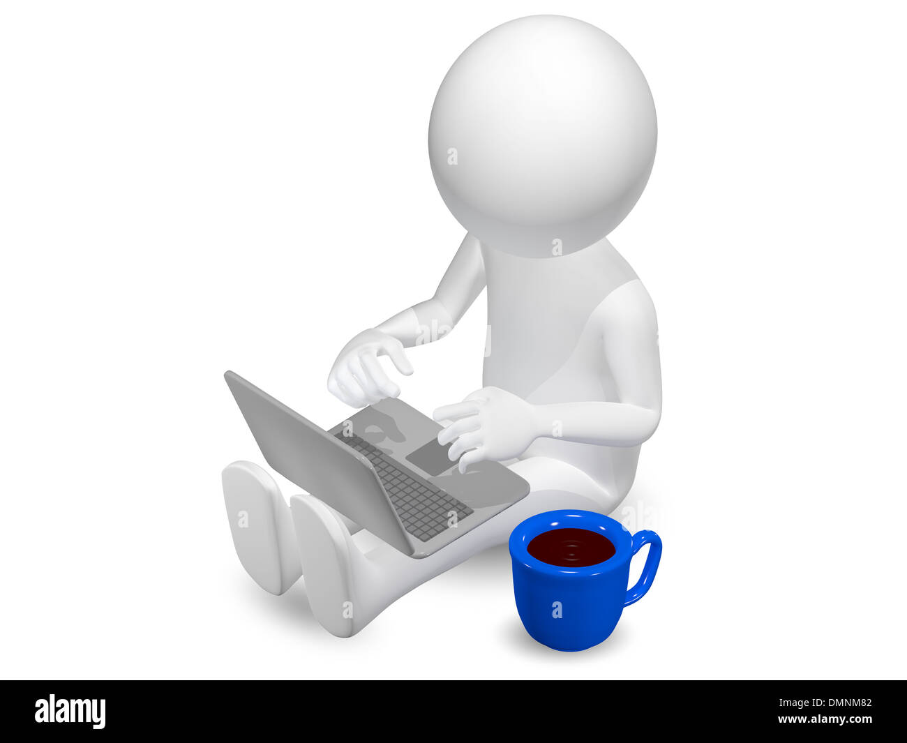 3d abstract illustration of a man with the notebook Stock Photo - Alamy
