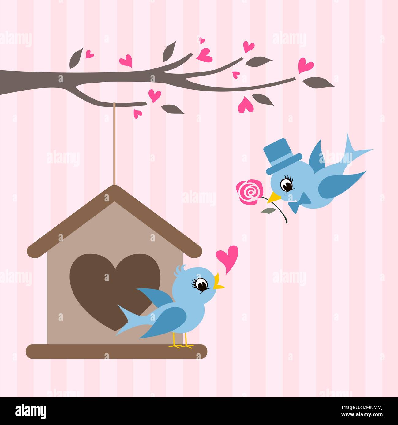 bird couple in love for valentine card Stock Vector Image & Art - Alamy