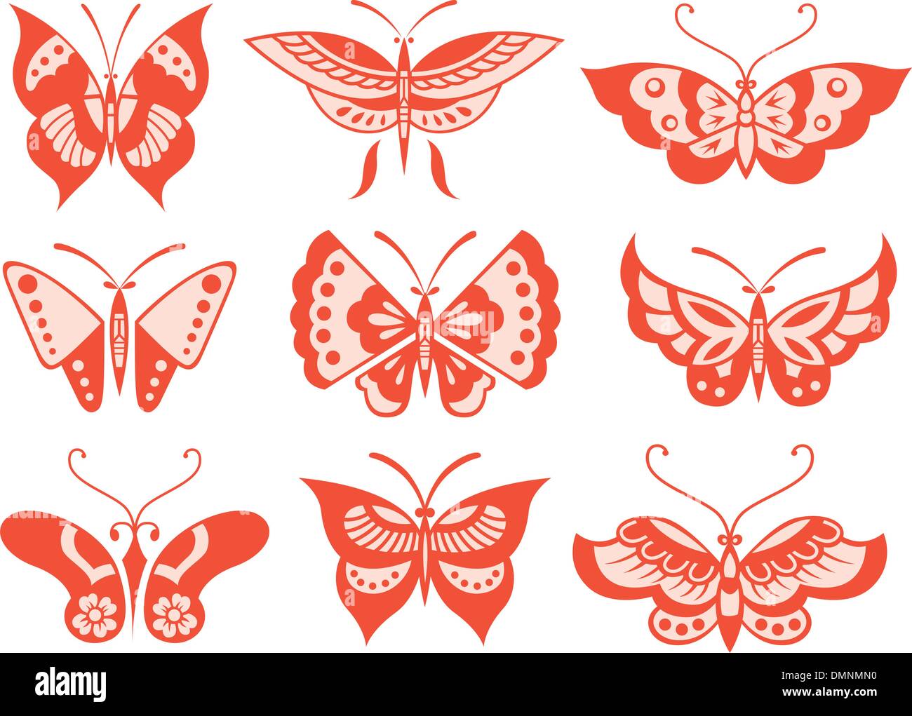 butterfly set illustration Stock Vector Image & Art - Alamy