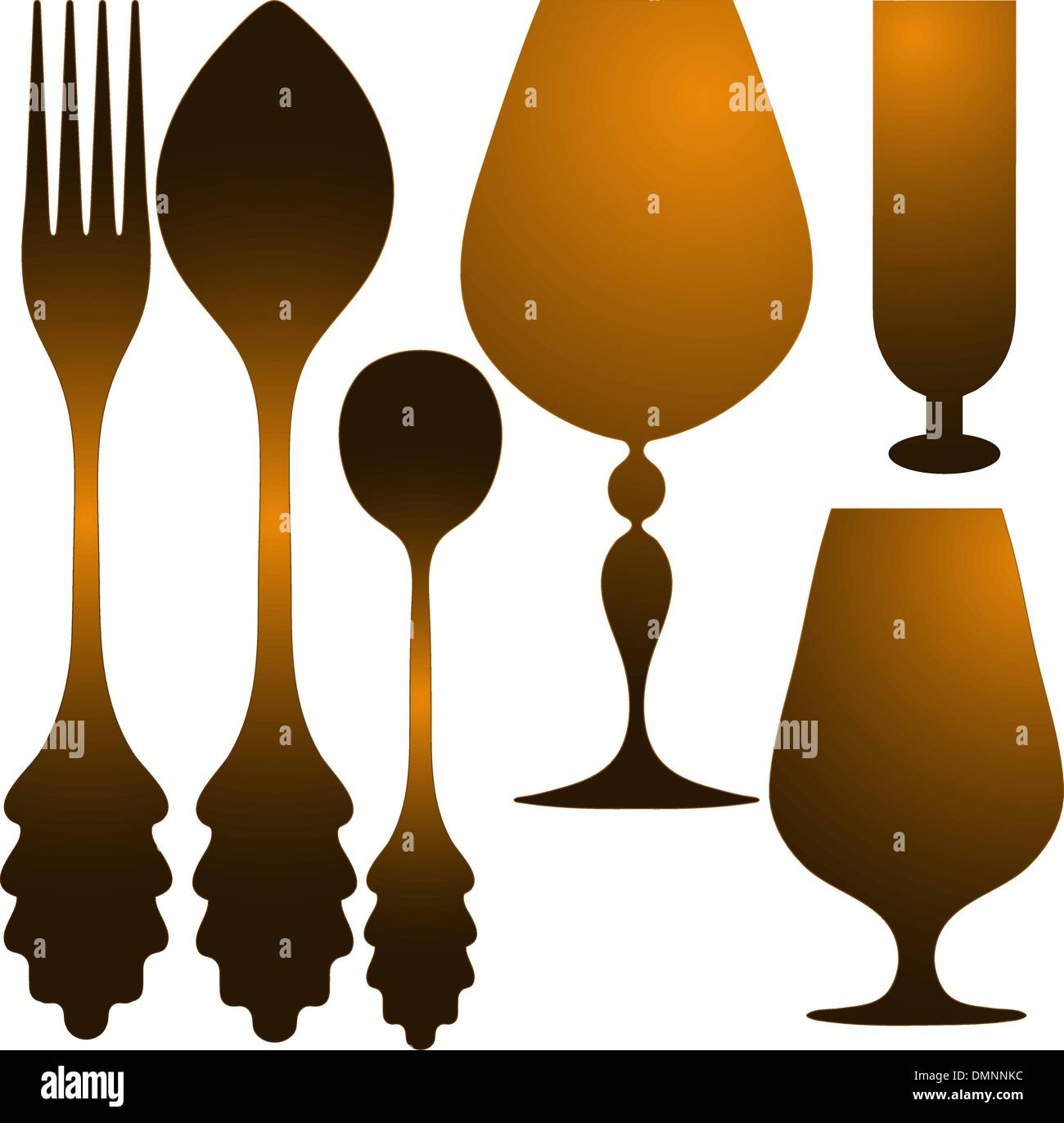 Cutlery golden spoon Stock Vector Images - Alamy
