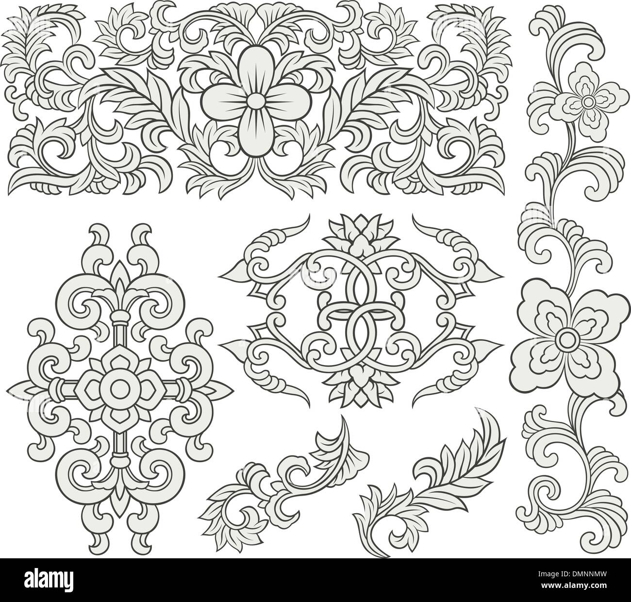 scroll ornament set Stock Vector Image & Art - Alamy